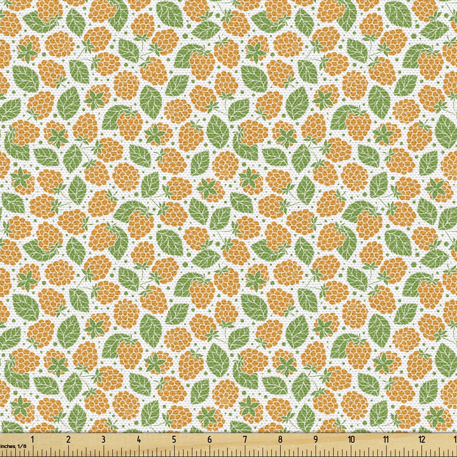 Raspberry Fabric by the Yard, Pattern with Hand-Drawn Juicy Savoury ...