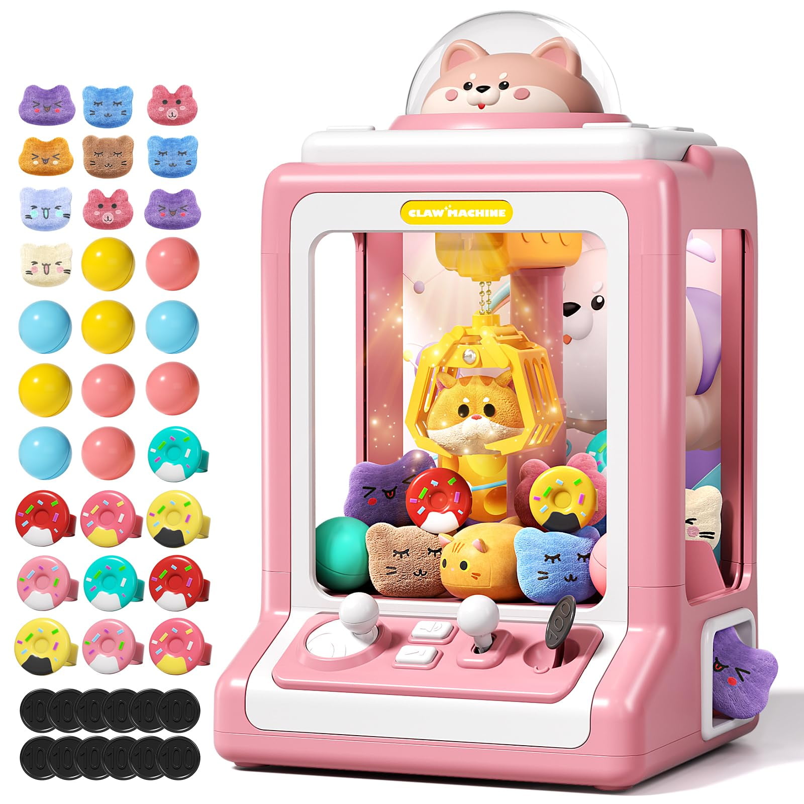 Mini máquina expendedora Claw Machine Jovow con monedas de juego y 35 ...