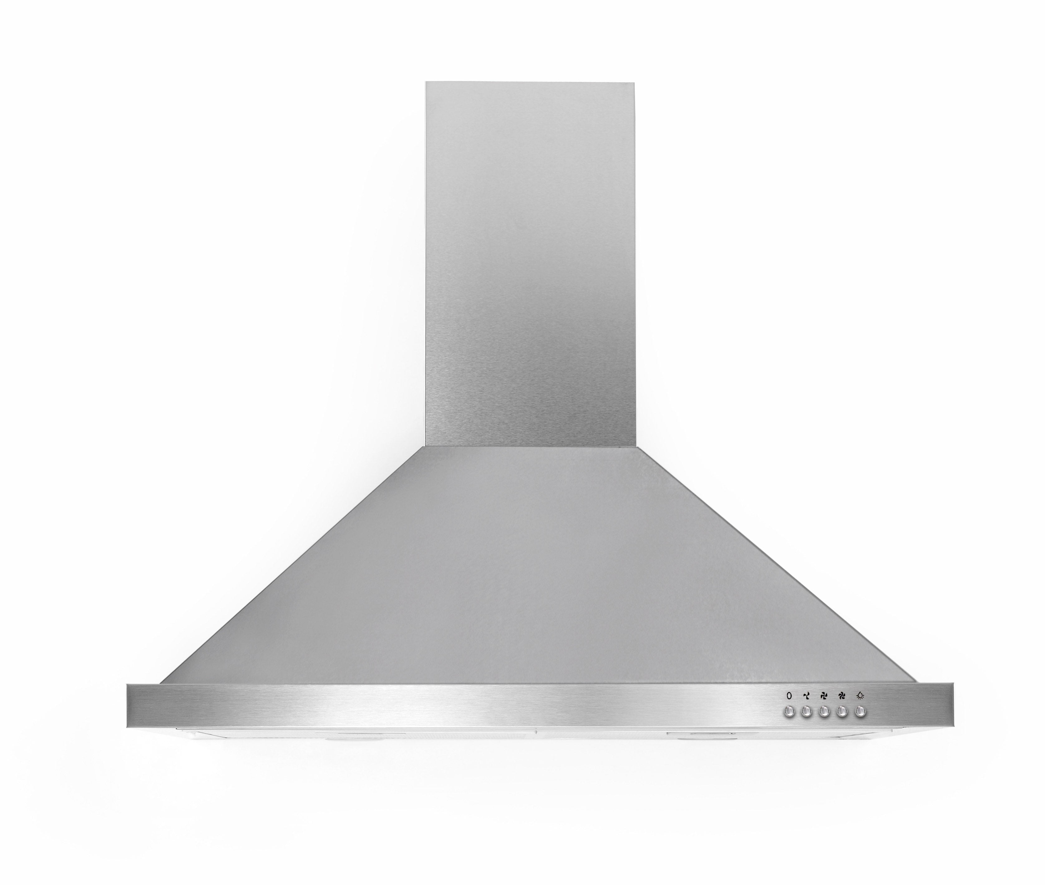 Ancona Pyramid with Rim Stainless Steel 450 CFM Wall Mount Range Hood ...