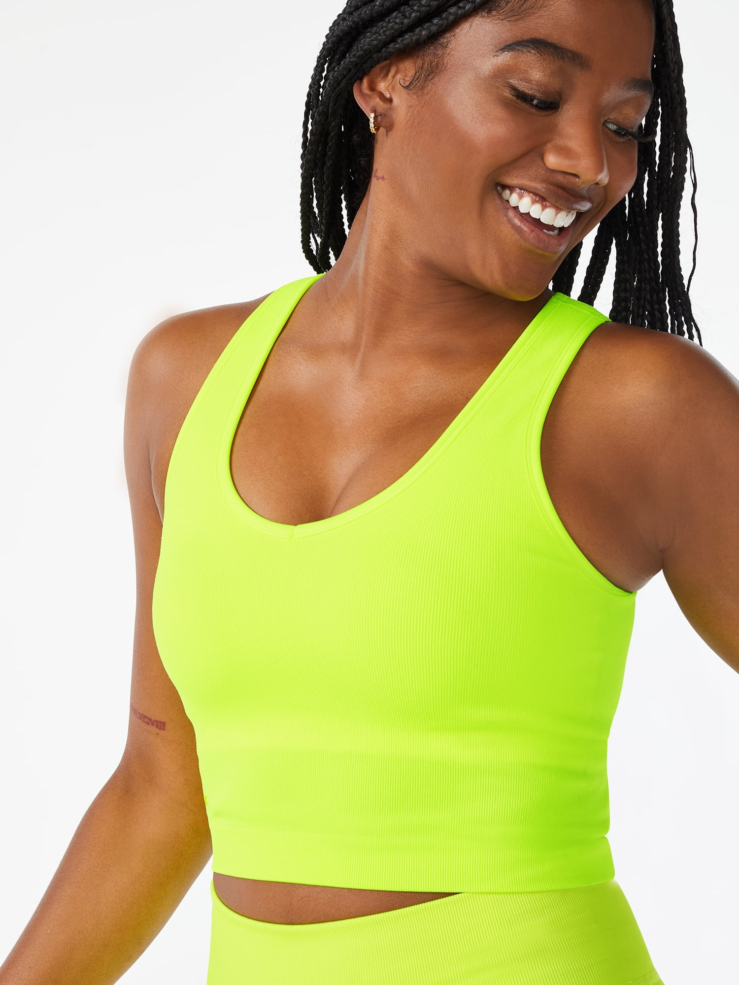 Love & Sports Women's Seamless V-Crop Tank Top - Walmart.com