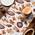Fall Maple Leaf Football Table Runner, Autumn Farmhouse Vintage Washable Cotton Linen Table ...