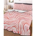 Abstract Pink Waves Quilts Bedding Set Queen Size Art Boho Marble ...