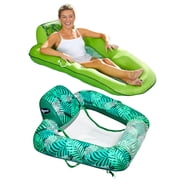 Aqua Leisure 2 in 1 Convertible Pool Float Lounge/Caddy, Adult, Teal ...