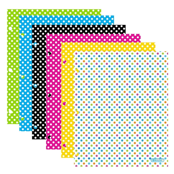 BAZIC 2 Pockets Paper Folder, Polka Dot Portfolio, Document Folders, 48 ...