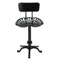Home Square Tractor Seat Stool with Back in Black - Set of 3 - Walmart.com