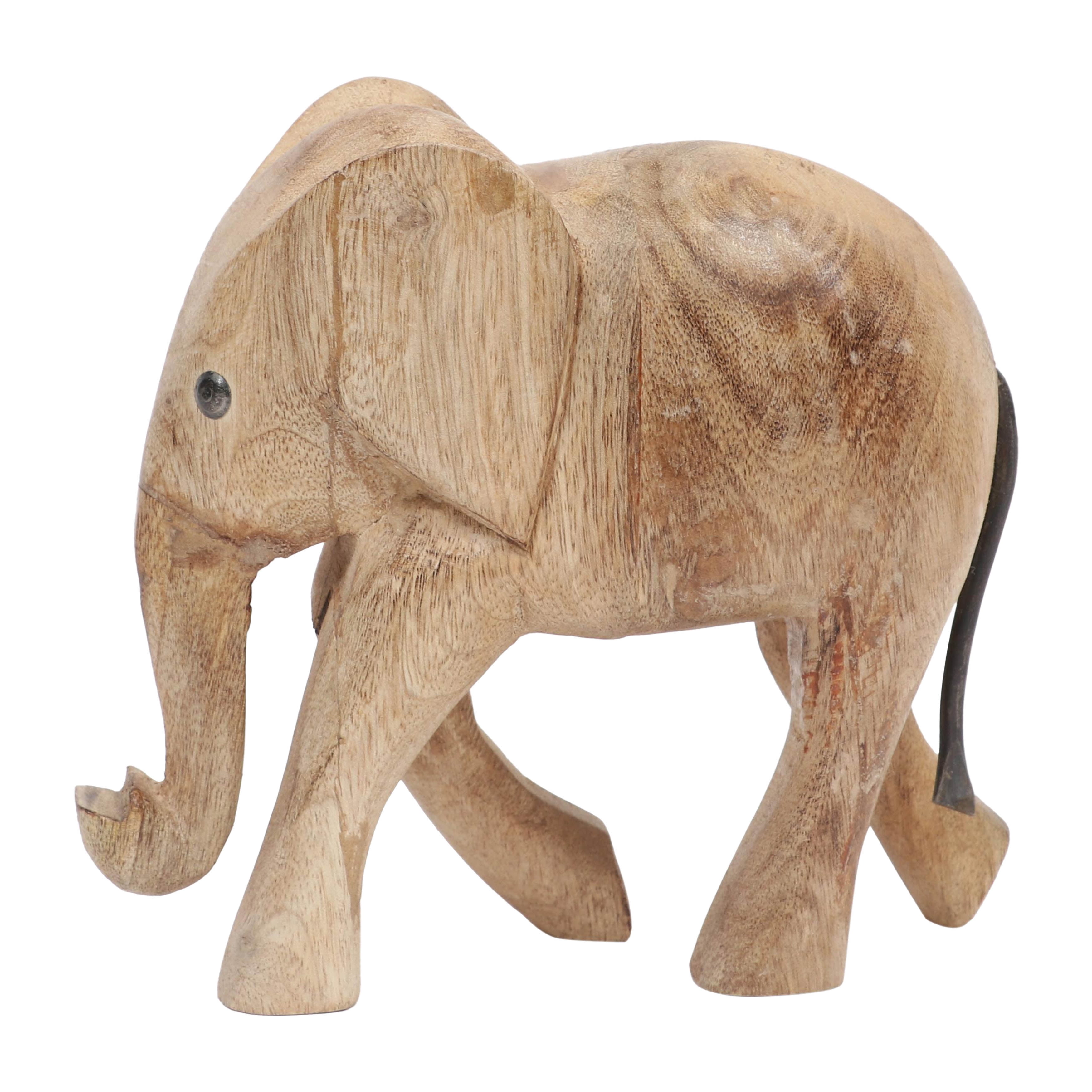 Sagebrook Home Wood, 8"h Elephant Decor Brown - Walmart.com