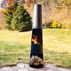 "Esschert Design Outdoor Wood Burning Chiminea, 26"" Black Finish Cast ...