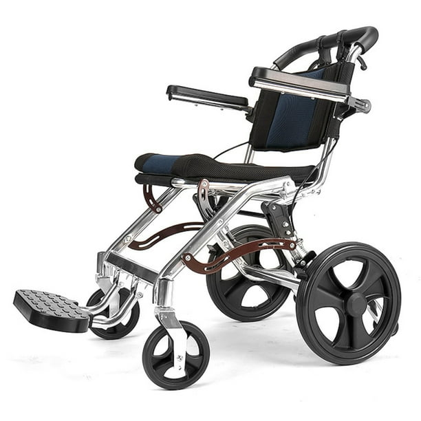 Lightweight Portable Wheelchair Transport Chair_Soft Seat _12 Inch Rear ...