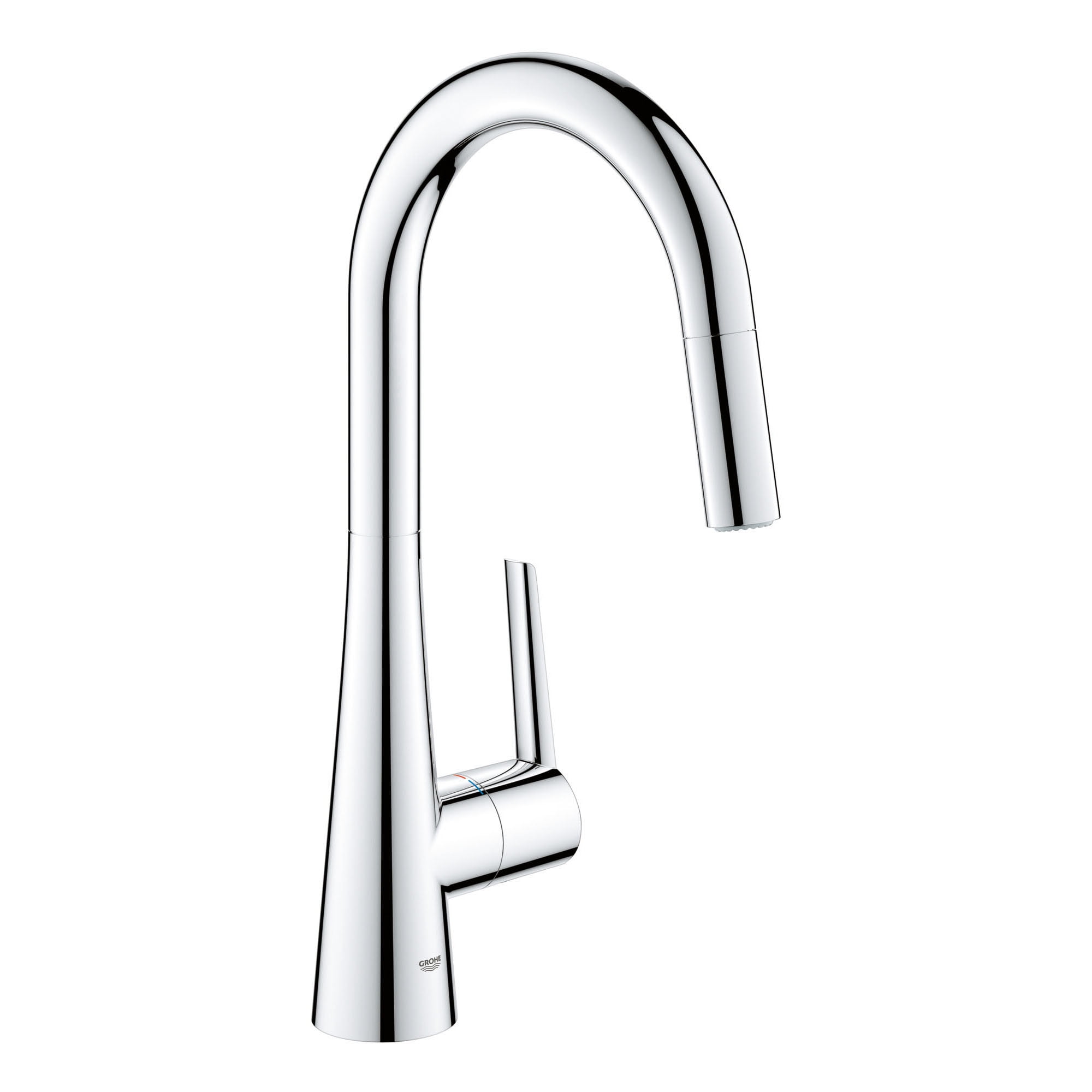 Grohe 32 226 3 Zedra 1.75 GPM Single Hole Pull Down Kitchen Faucet ...