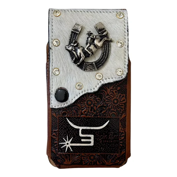 Funda Porta Celular Vaquera Cuero Y Pelo Toro Cuernos | Bodega Aurrera ...