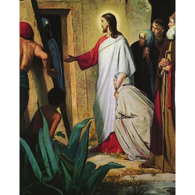 Catholic print picture - JESUS RAISES LAZARUS P - 8" x 10" ready to be ...