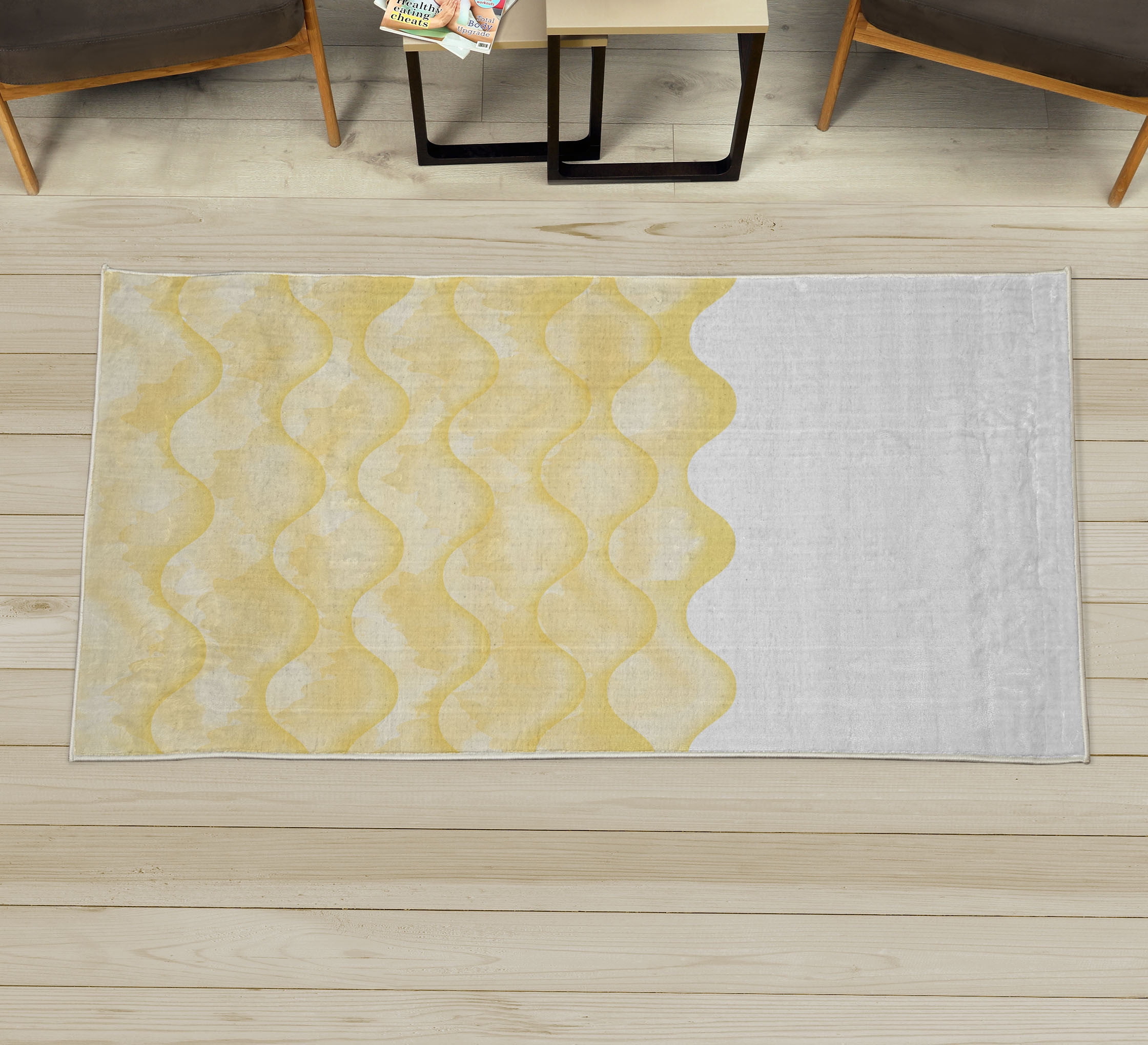 Ocean Decorative Rug, Sea Waves Illustration Features Liquid Ocean ...
