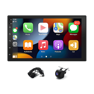 PODOFO 6.9 Inch Car Stereo Single Din Carplay Android Auto Car Radio FM ...