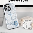 Blue Floral Cross Tough Phone Case for Apple iPhone, Dual-Layer ...