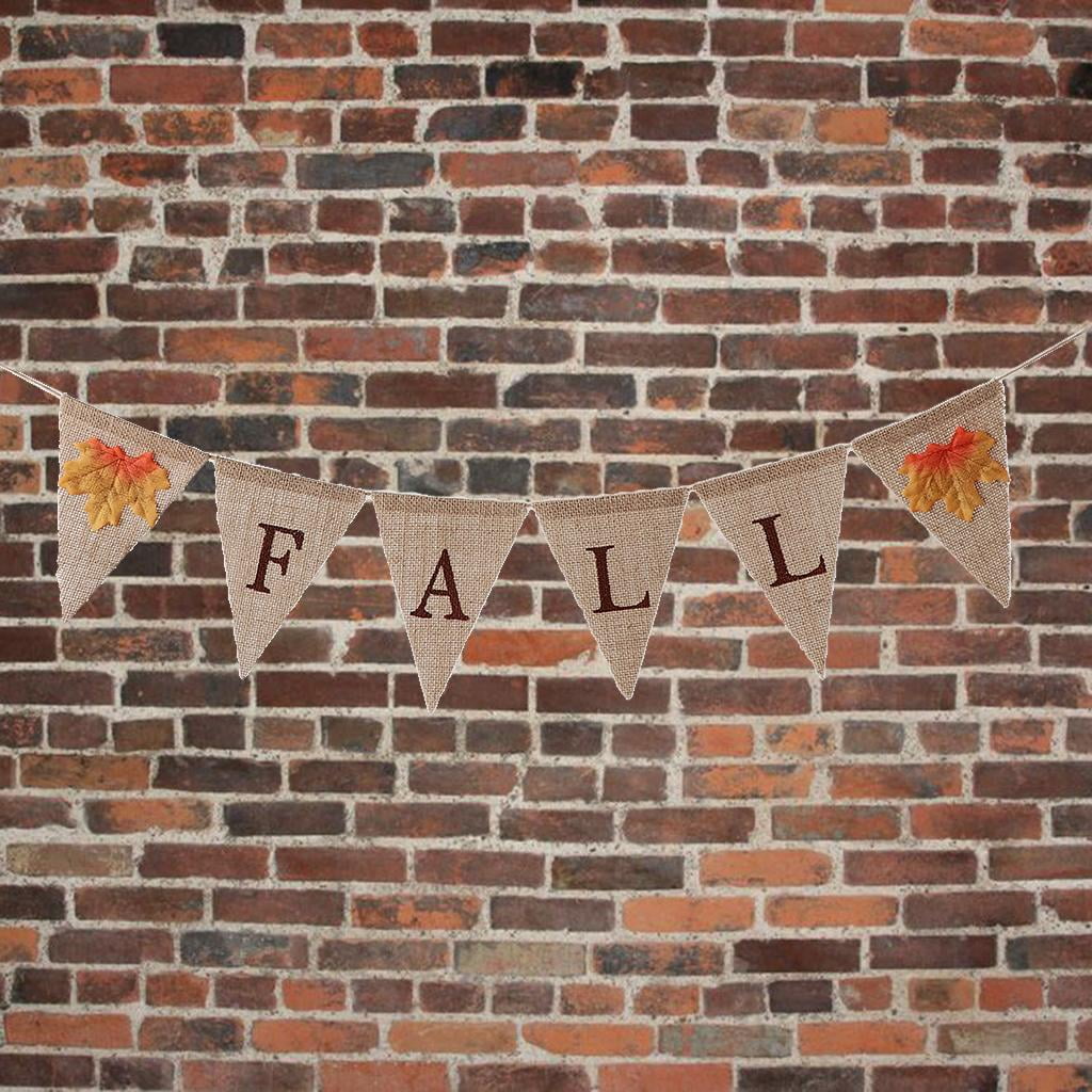 Vintage Hessian Linen Fall Garland Sign - Walmart.com