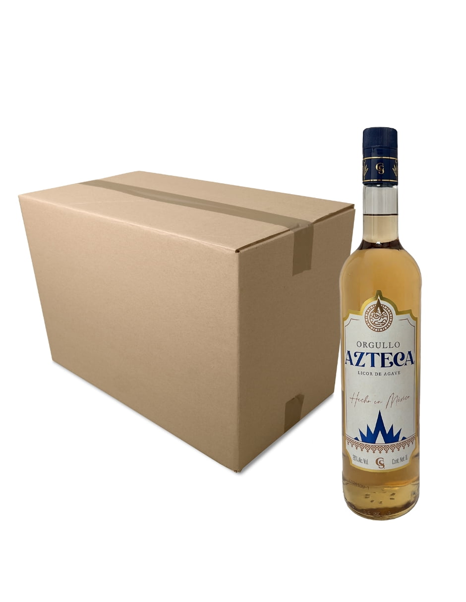 Caja Licor De Agave Orgullo Azteca Joven 1000 Ml Orgullo Azteca Licor ...