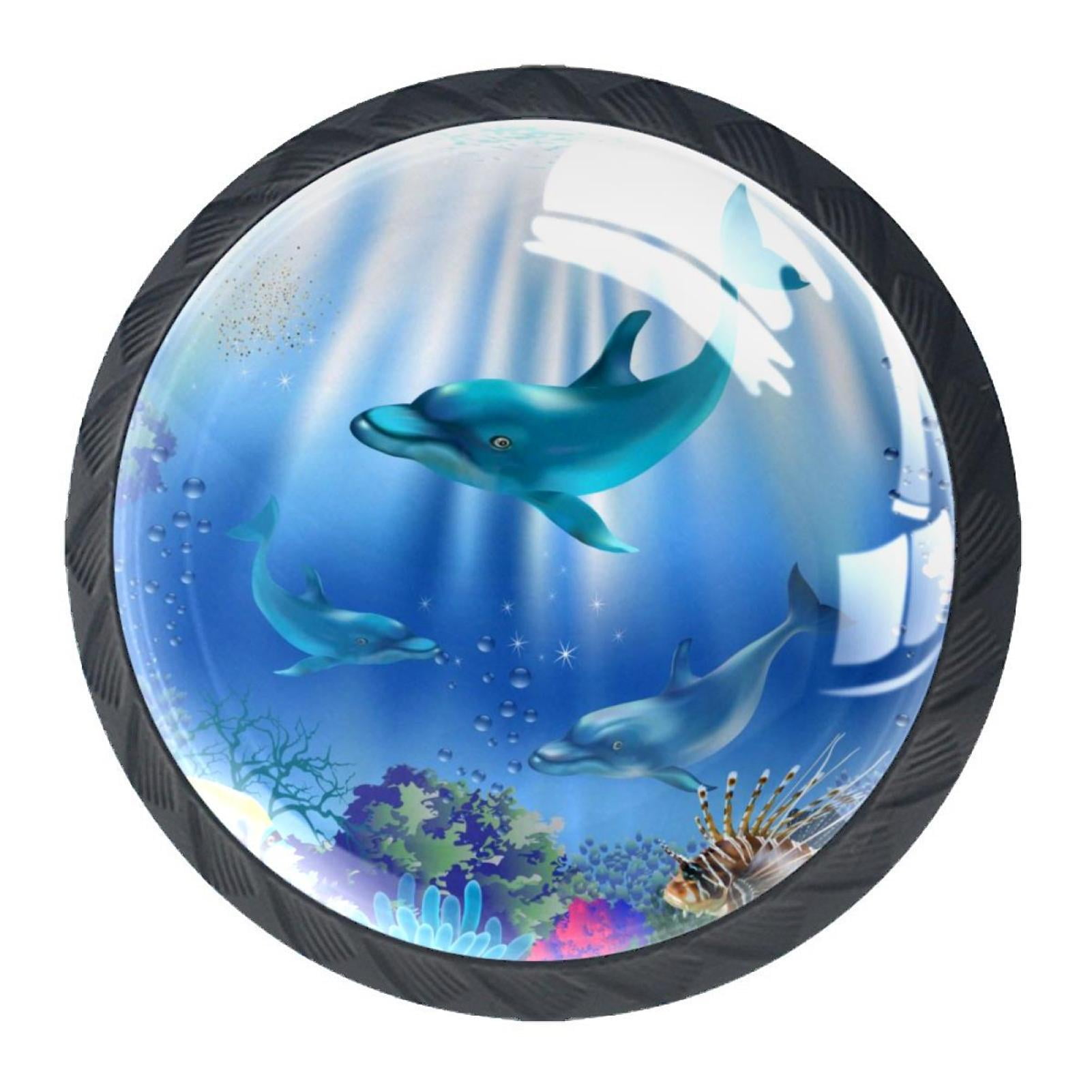 4 Pcs Underwater World Dolphins Knobs for Kitchen Cabinet Cupboard ...