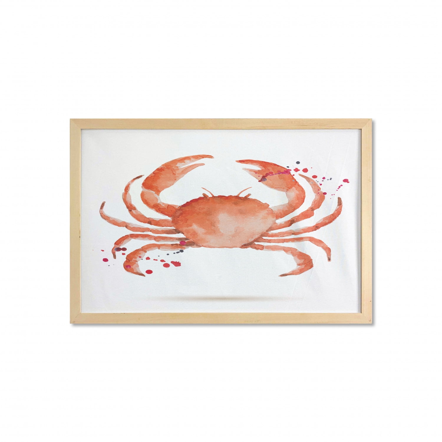 Crabs Wall Art with Frame, Sea Animals Theme in Watercolor Style Effect ...
