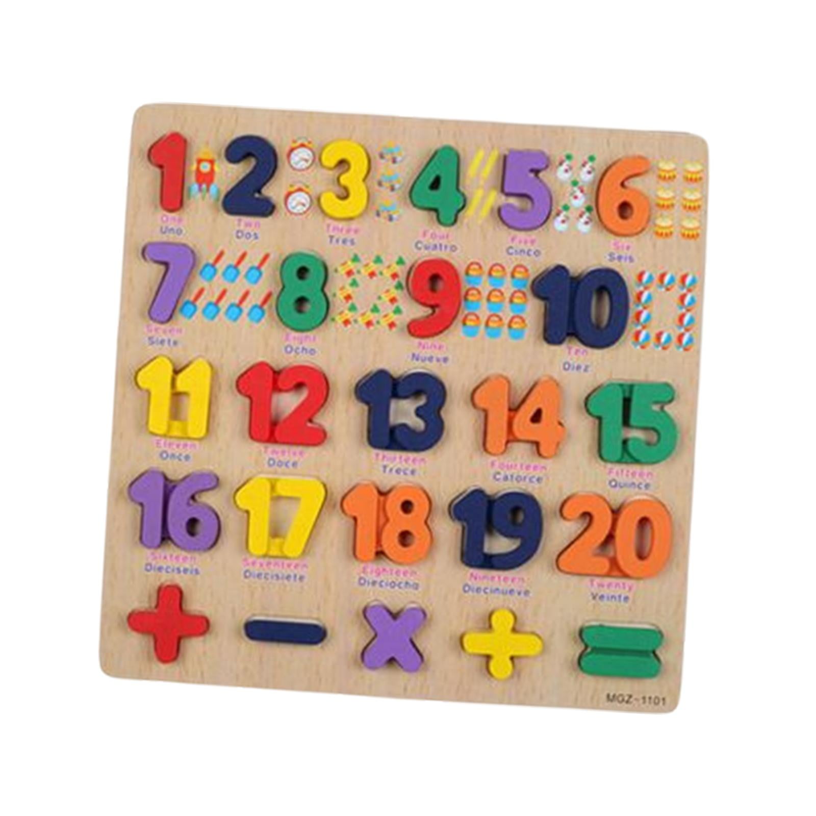 Spanish Learning Wood Puzzle Board Montessori Preschool Toys Bright ...