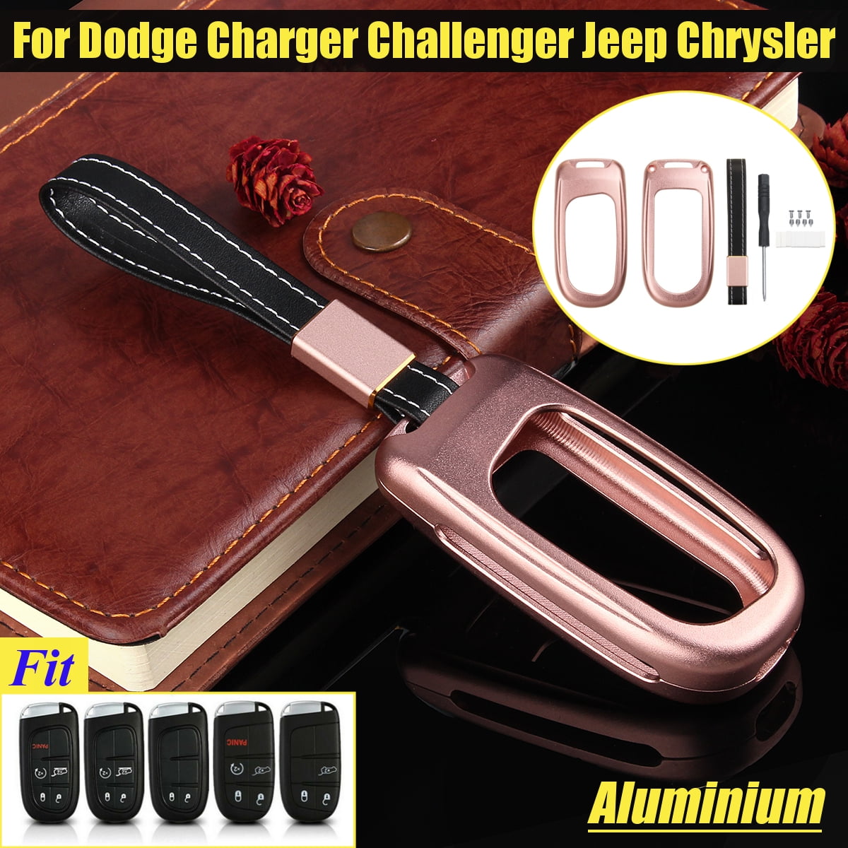 Aluminum Remote Smart Key Cover Fob Case Shell For Dodge Jeep Chrysler ...