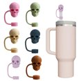 6pcs Practical Skull Shaped Straw Seal Decorations Household Dust-Proof ...