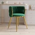 Green Barrel Back Dining Chair Round Accent Chair with Velvet ...