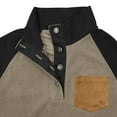 Dwaogom Men Outdoors Raglan Sleeve Casual Stand Collar Corduroy Color