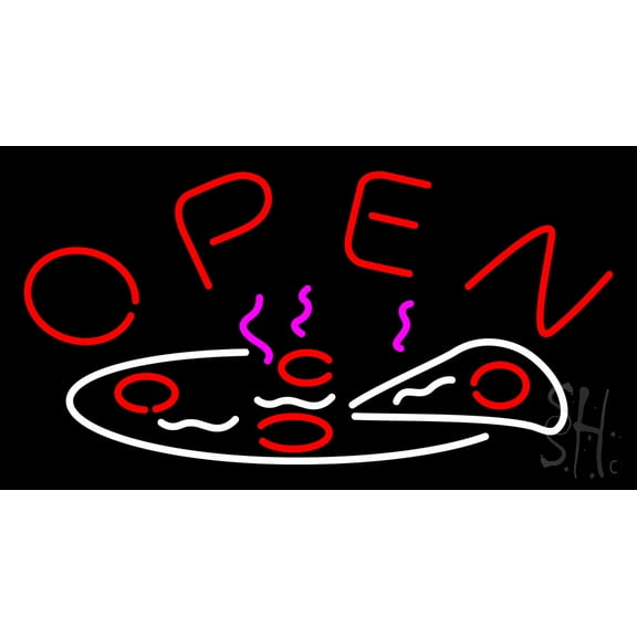 Open With Fish Logo Seafood LED Neon Sign 13 x 32 - inches, Black ...