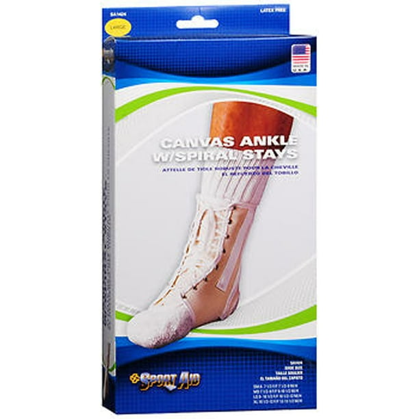 Sport Aid Canvas Ankle Brace with Spiral Stays - Walmart.com - Walmart.com