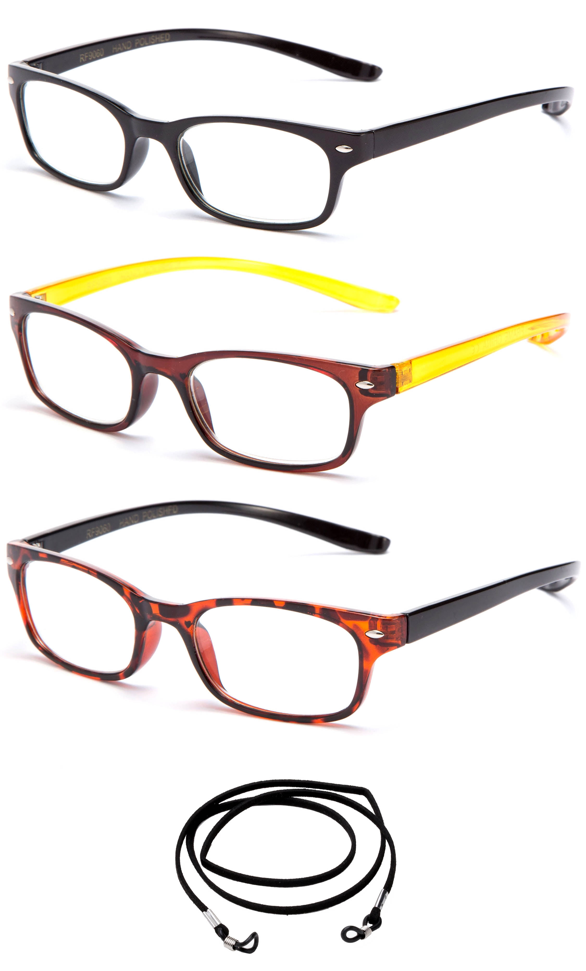 3 Pack Newbee Fashion - "Bunt" Small Squared Thin Frame Fashion Reading ...