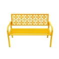 Sunny Yellow Serenity- All-Steel Garden Bench for Outdoor Bliss ...