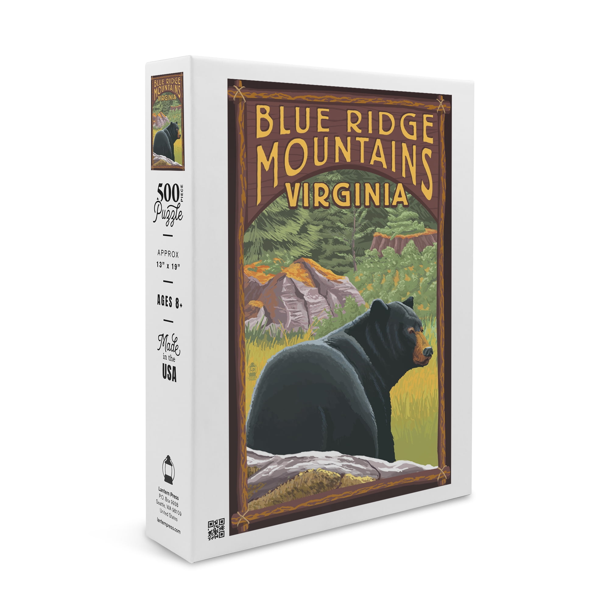 Blue Ridge Mountains, Virginia, Bear in Forest (19x27 inches, Premium ...