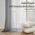 Jainmy Faux Linen Vertical Ombre Sheer Curtains,Semi Voile Gradient Rod ...