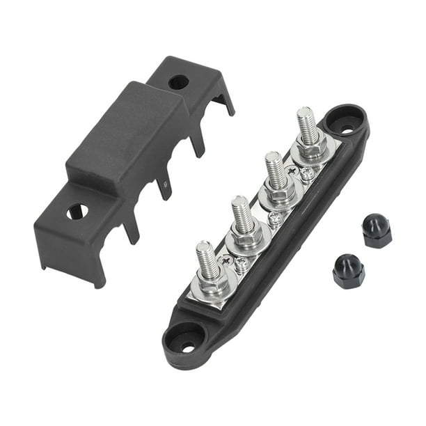 4 Stud Power Distribution Block with Cover 3/8in Marine Busbar for RVs ...