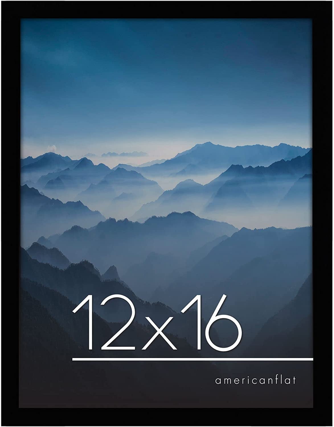 Americanflat 12x16 Picture Frame in Black - Composite Wood with Shatter ...