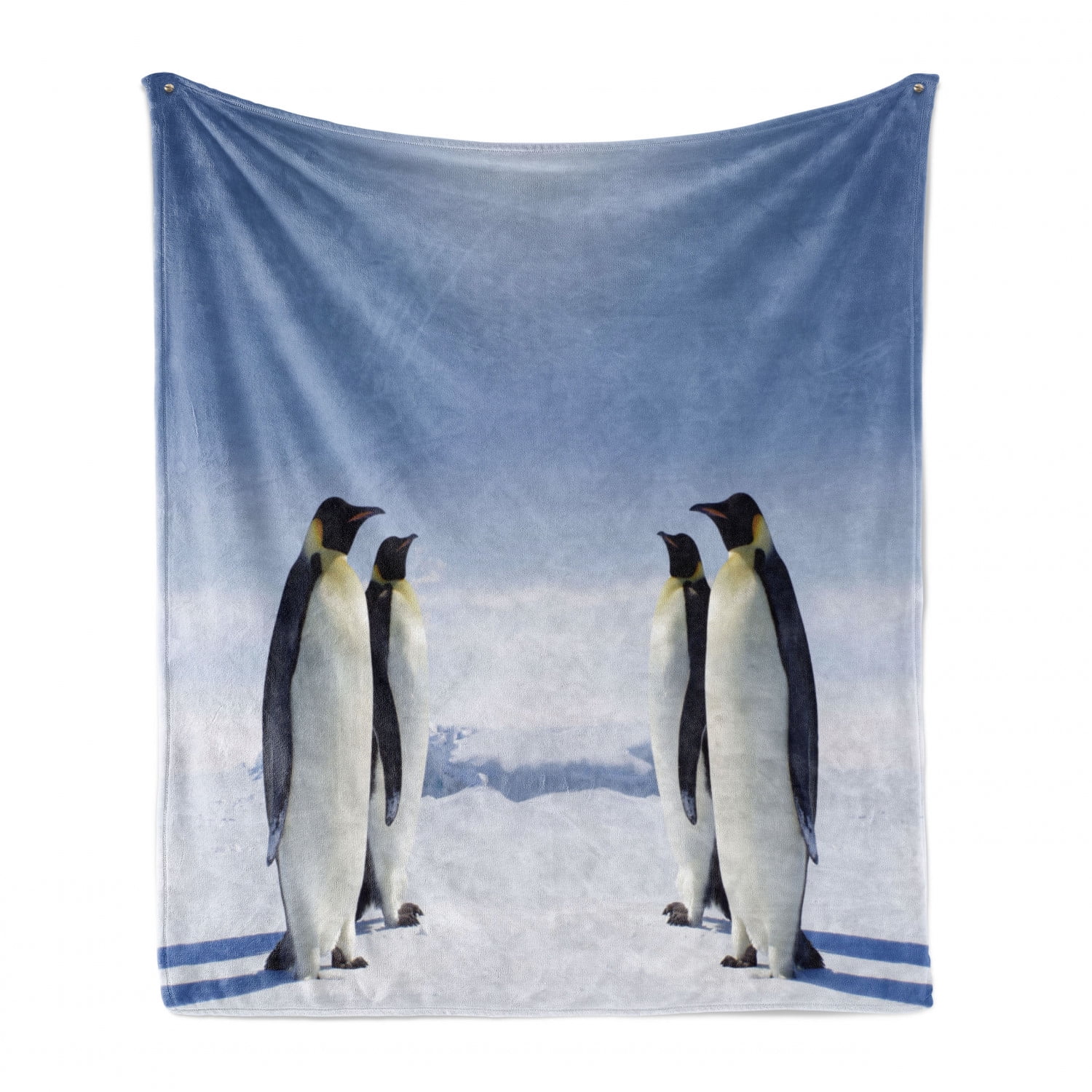 Sea Animals Soft Flannel Fleece Throw Blanket, 2 Pairs of Penguins ...