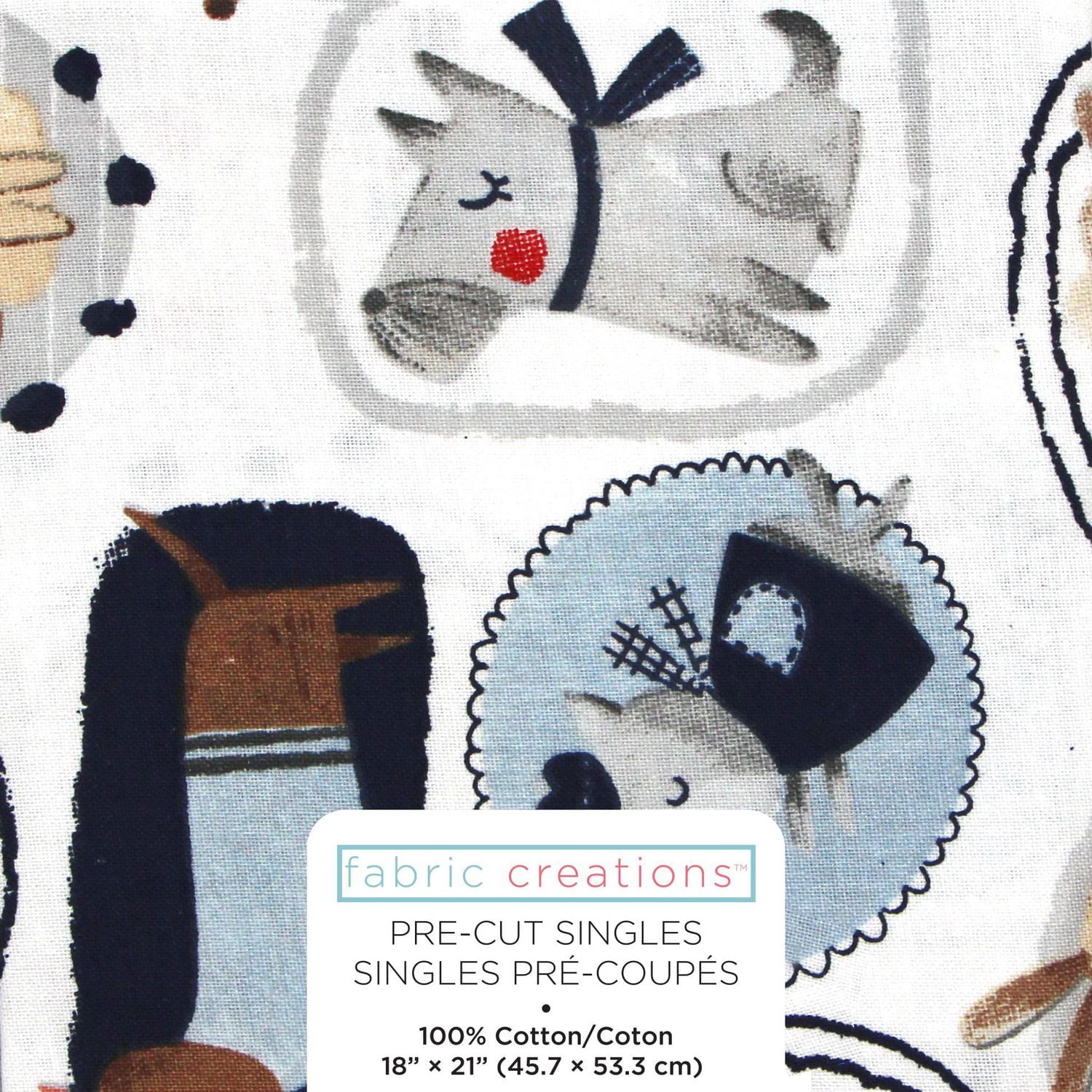 Click here for Fabric Creations White With Dogs In Frames Fat Qua... prices