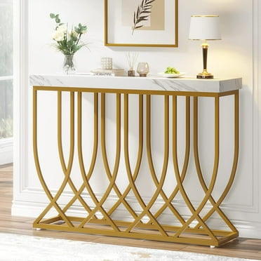 Tribesigns 39.4" Console Table, Modern Entryway Hallway Table with Gold ...