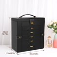 Kendal Black Extra Large Jewelry Box Jewelry Case PU Leather 6 Tier 5 ...