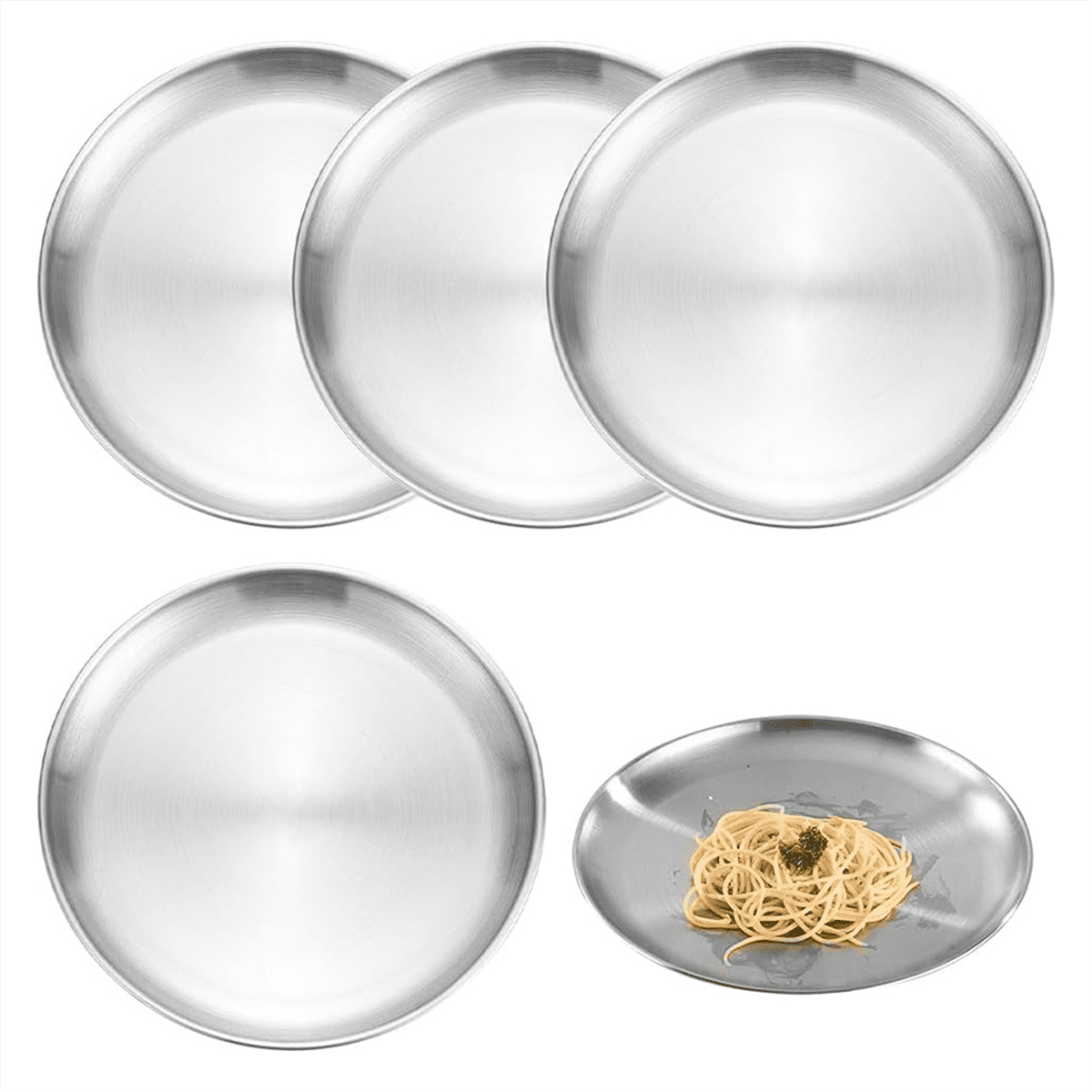 Click here for Unbranded Pack Of 5 Stainless Steel Plates  20 Cm... prices