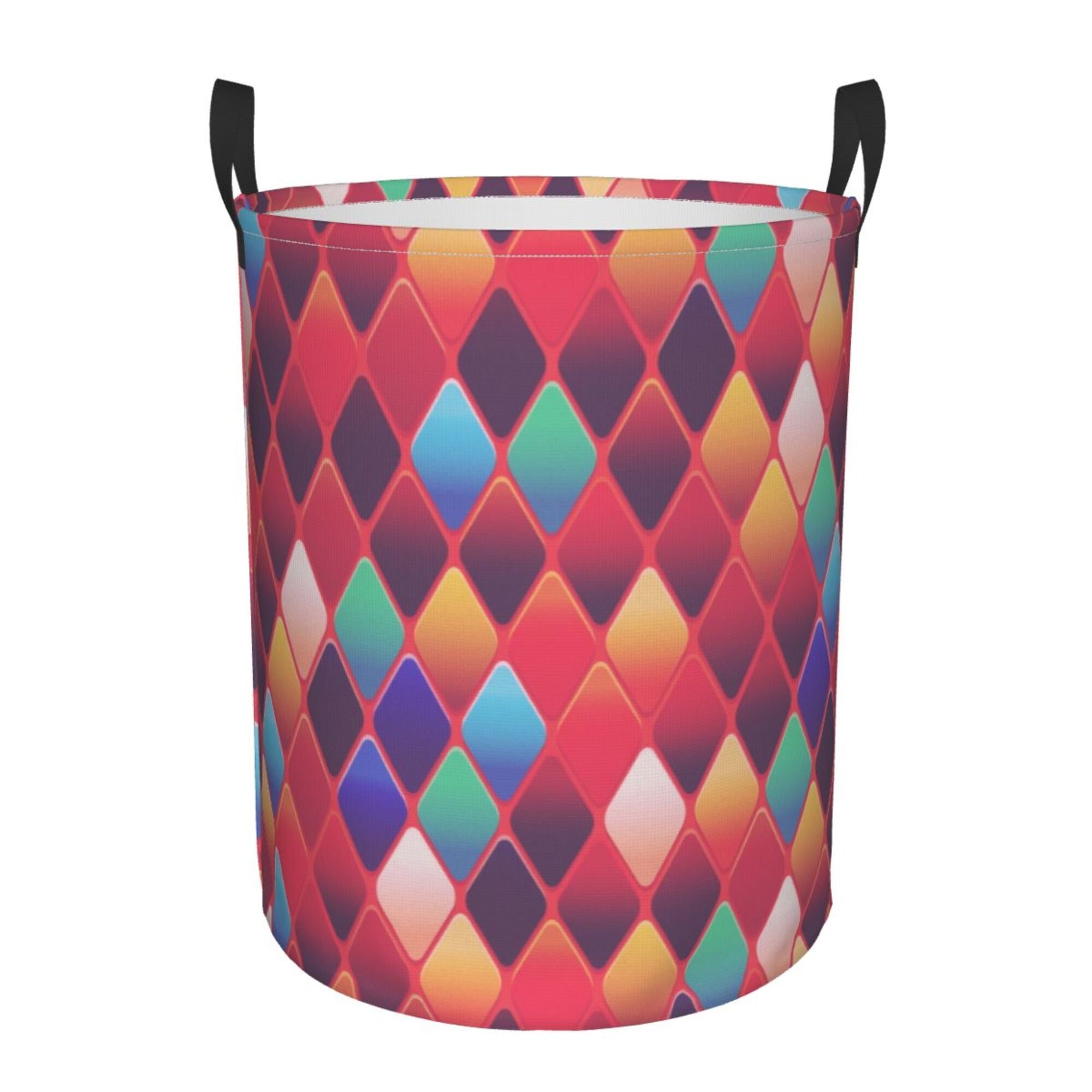 DouZhe Waterproof Collapsible Large Laundry Baskets, Geometric Diamond ...