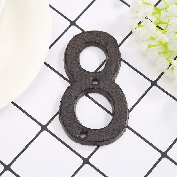 Peggybuy Metal Digital Number Cast Iron House Sign Doorplate DIY Cafe ...