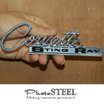 C1 Corvette Round Nose Crossed Flag Metal Magnet Emblem Art Size: 4" 53 ...