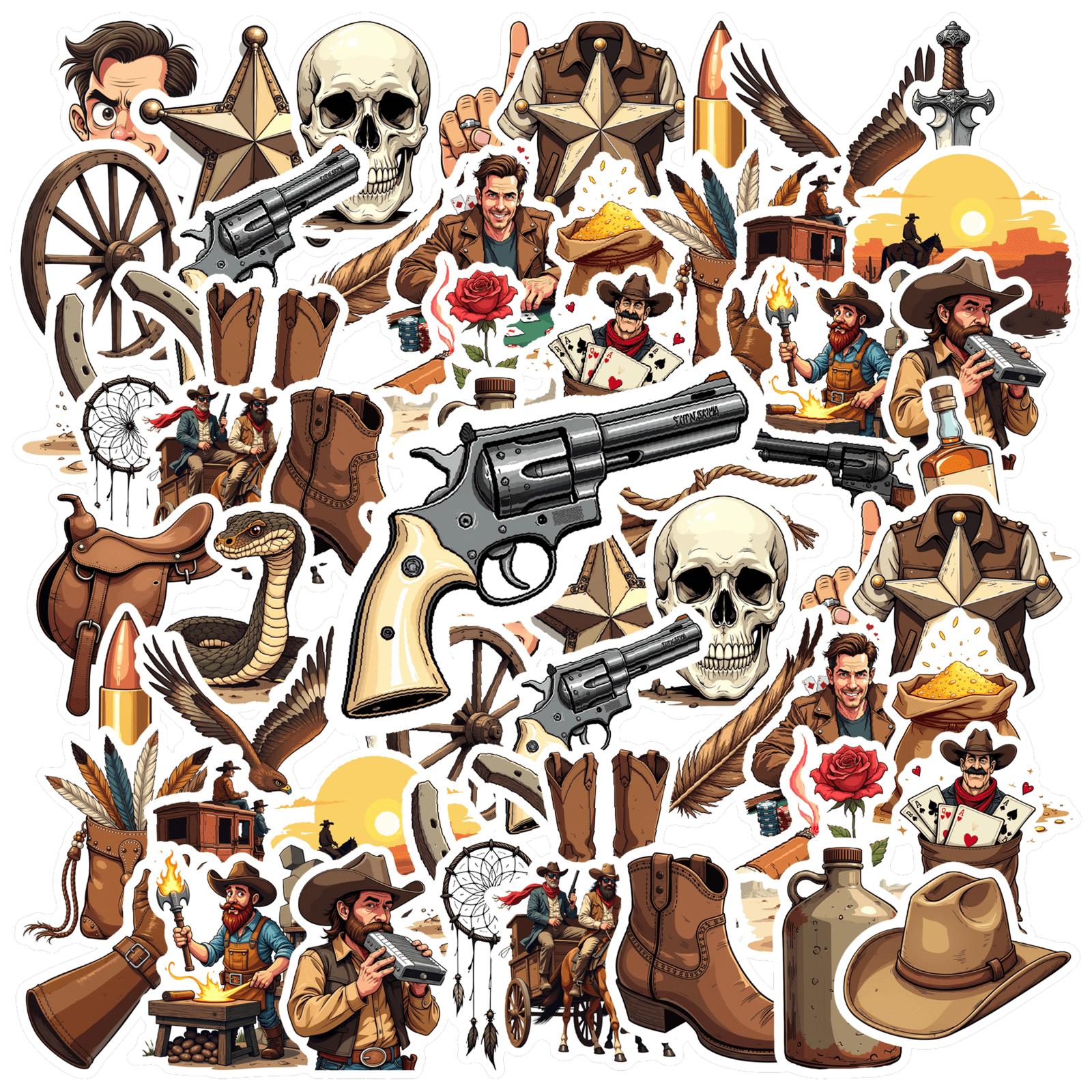 Click here for Yezdix Vintage Cowboy Western Stickers Waterproof... prices