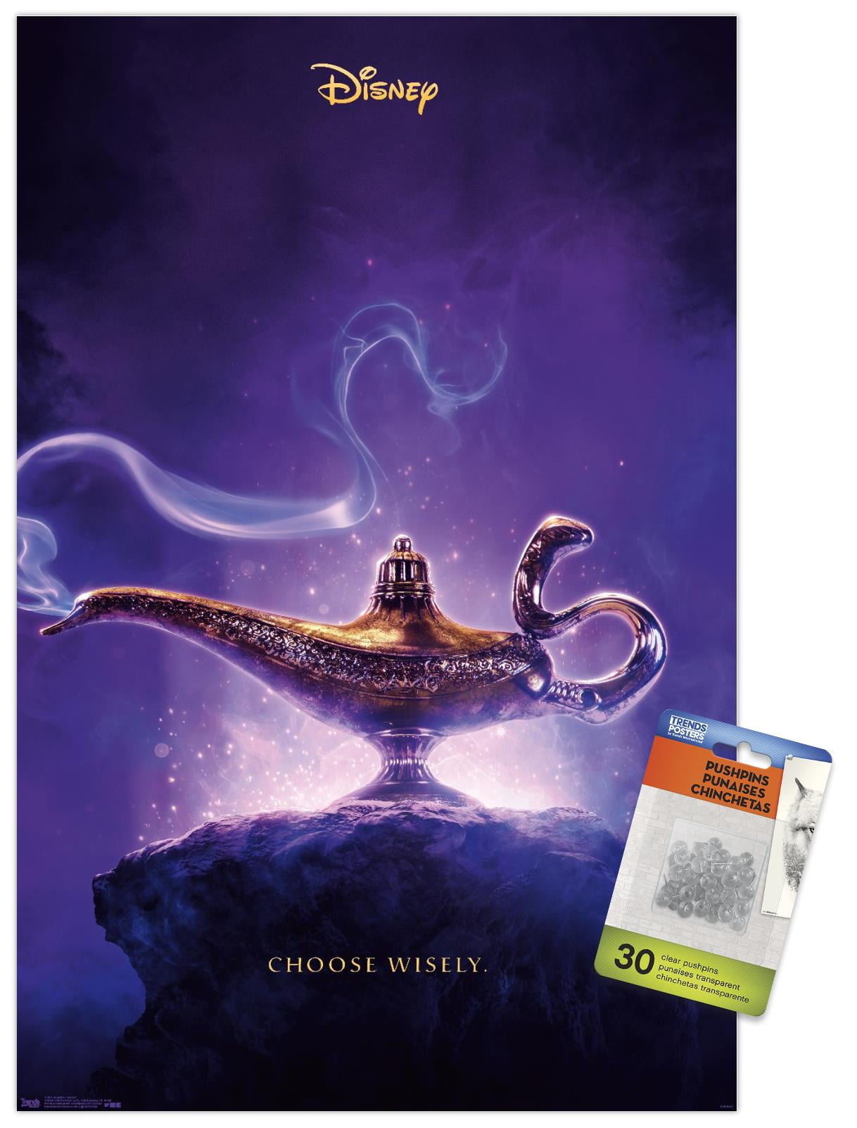 Disney Aladdin - Teaser Wall Poster with Push Pins, 14.725" x 22.375 ...