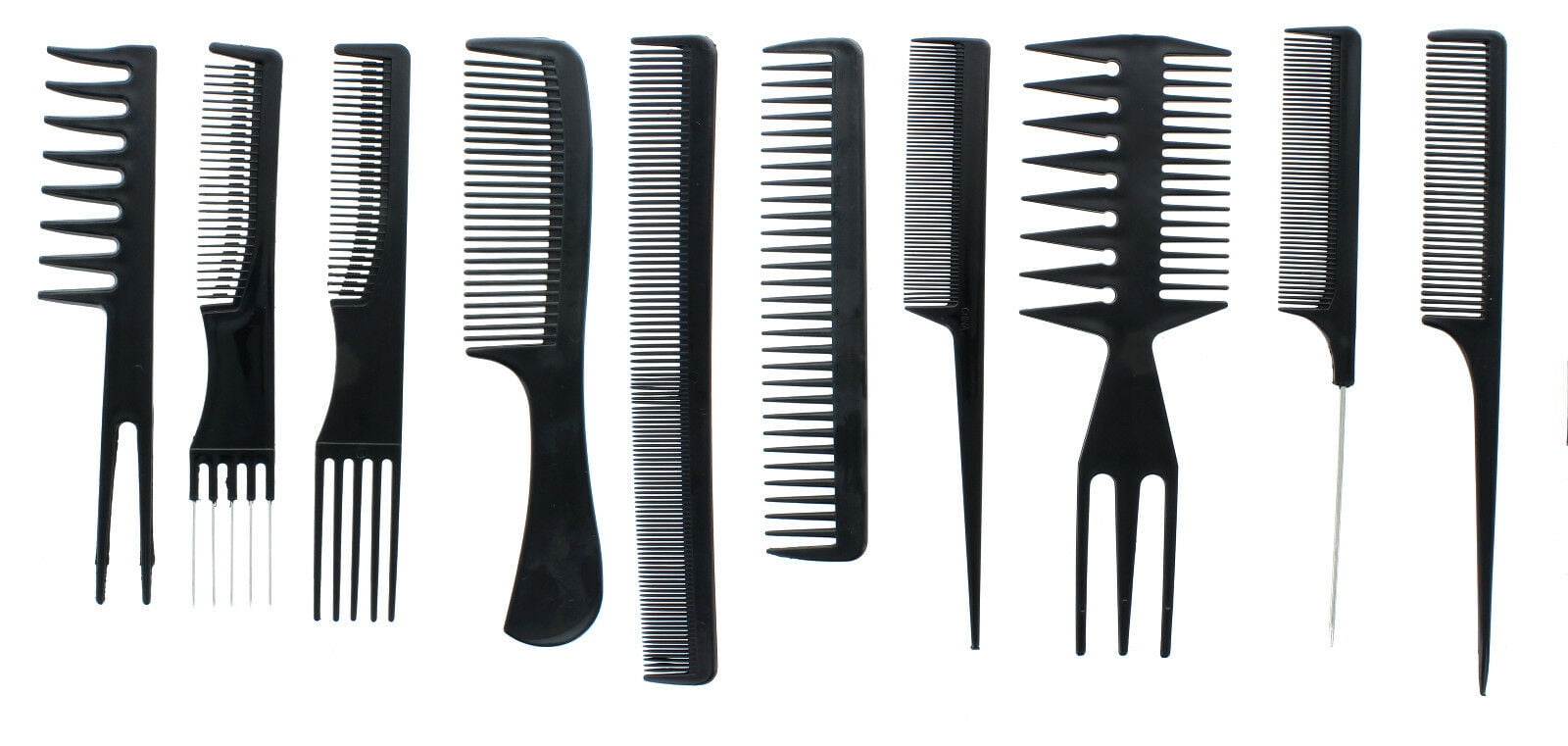 10 Piece Pro Salon Hair Styling Hairdressing Plastic Barbers Brush