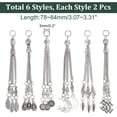 12Pcs 6 Style Style Alloy Curb Chain Tassel Big Pendants Feather Charms ...