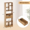 61” Tall Open Bookcase with Drawer, 8-Cube Display Storage Cabinet ...