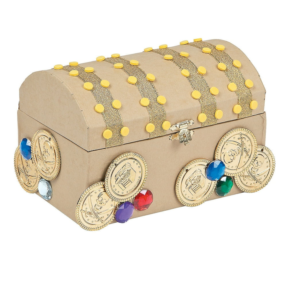 Treasure Chest Craft Kit - Party Favors - 12 Pieces - Walmart.com ...