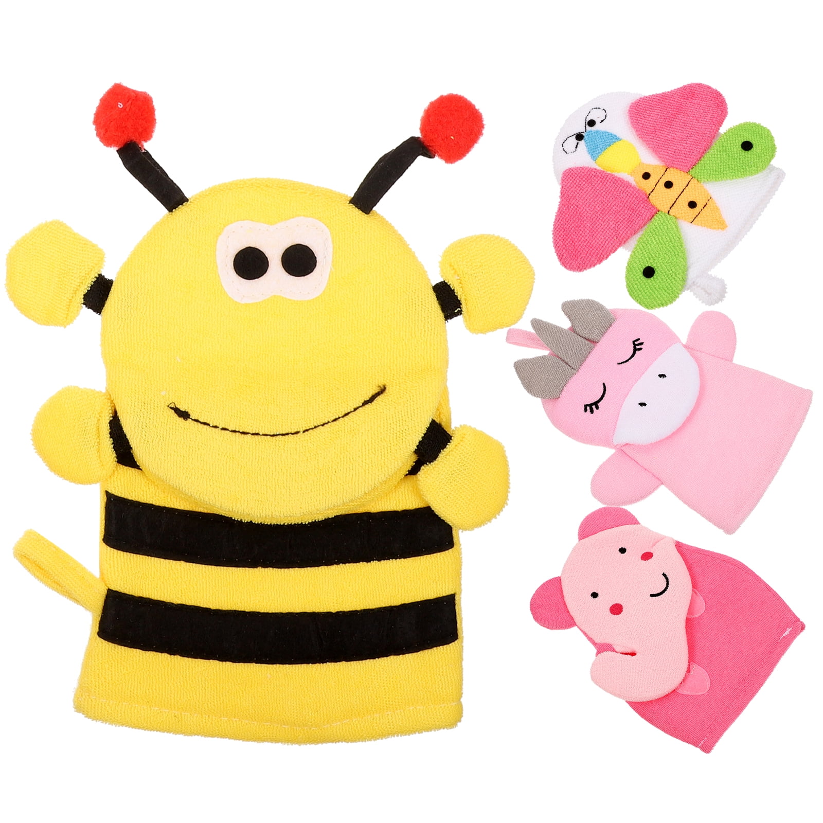 Click here for Unomor 4pcs Baby Bath Mitts Cartoon Washcloths Glo... prices